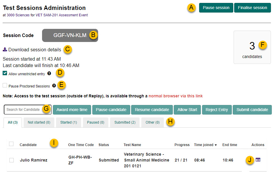 Test session administration - Janison-Insights