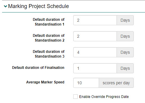 Marking settings - Janison-Insights