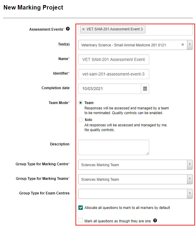 create marking project - Janison-Insights