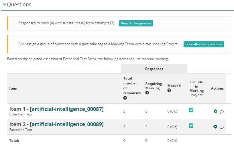 Marking project questions - Janison-Insights